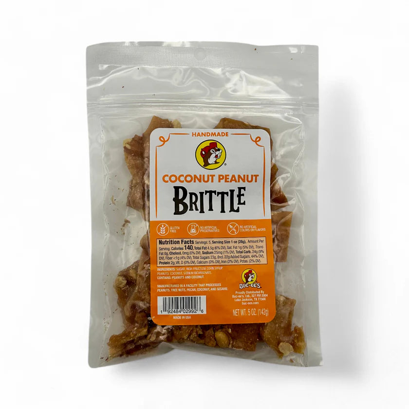 Buc-ee's Coconut Peanut Brittle - Handmade 5 oz (UPC 192484029926 ...
